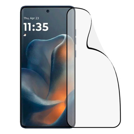 Verre Trempé Complet Incassable pour Motorola Moto E60F Couleur Noir